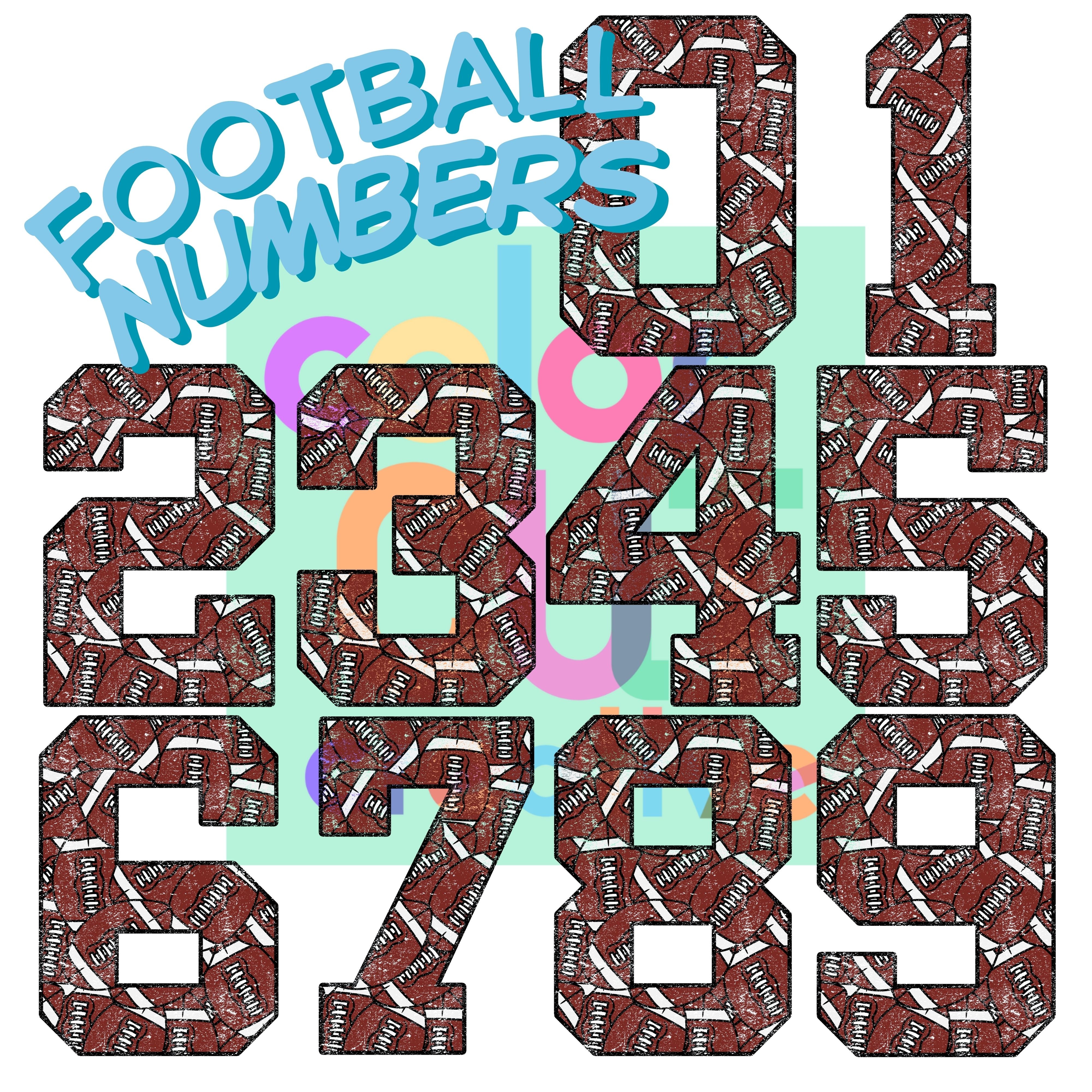 Football Numbers Clipart – Color Cut Creative